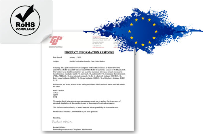RoHS Compliant Labels - Supply Chain Requirements with TLP